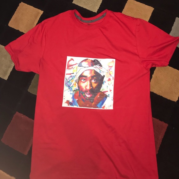 Fruit of the Loom | Tops | New Red Tupac 2pac Tshirt | Poshmark